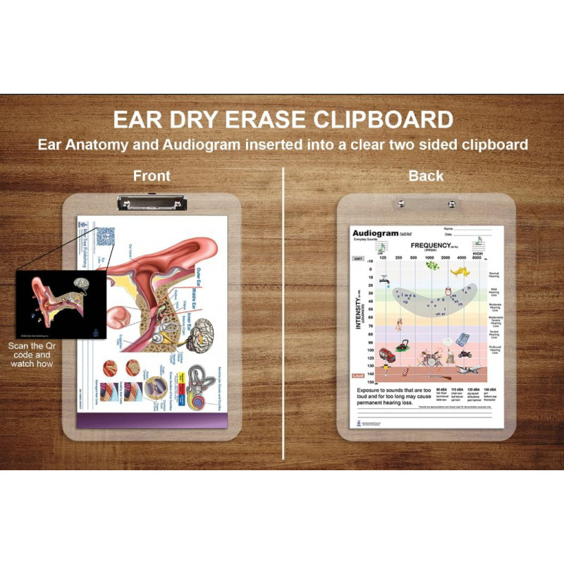 Ear Anatomy and Audiogram Clipboard with QR code with Link to Animation